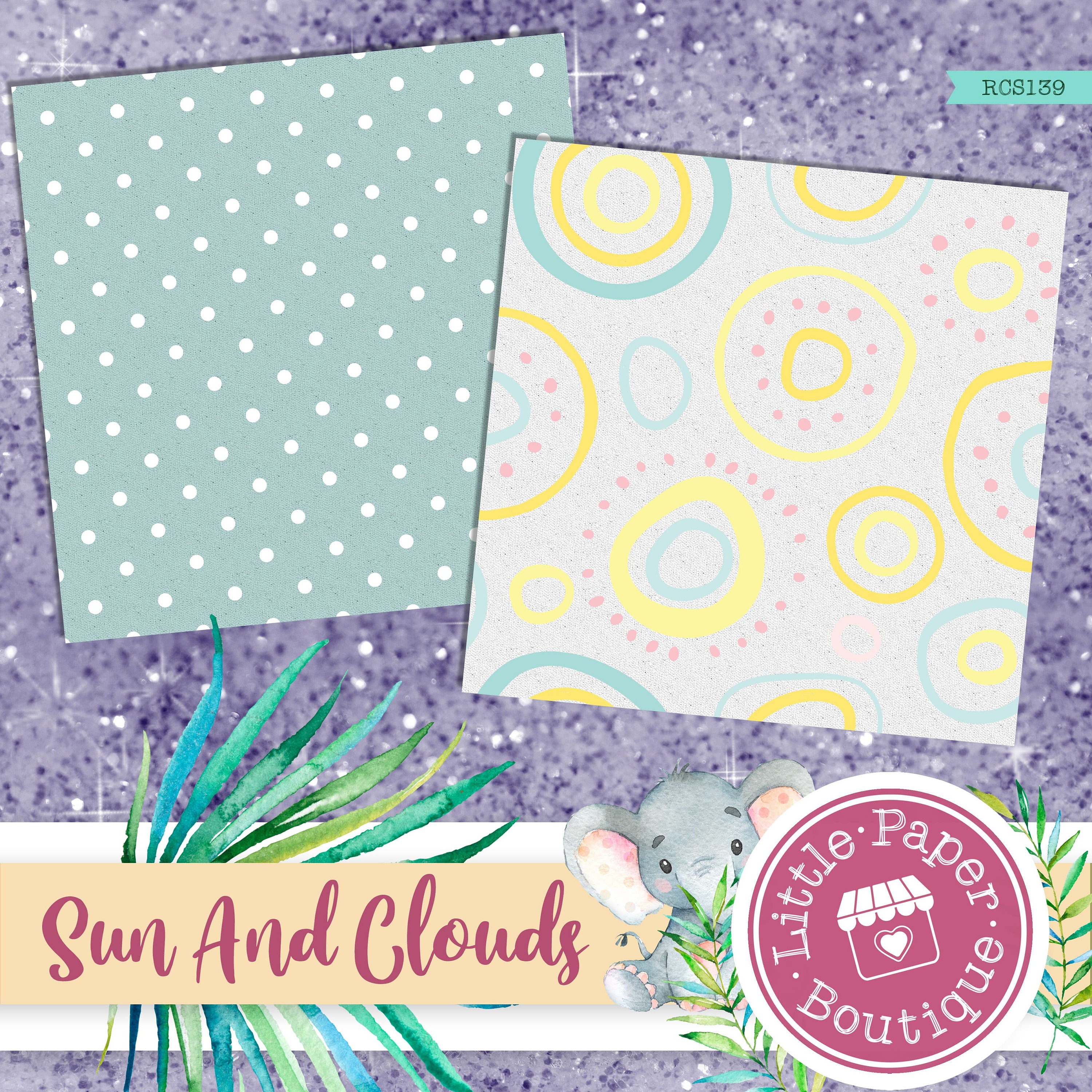 Cloud Digital Paper Baby Blue Clouds Digital Papers Moon - Etsy
