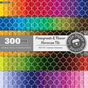 Quatrefoil Digital Paper Moroccan Digital Paper Pack Rainbow Moroccan ...