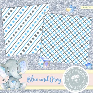 Baby Blue Digital Paper, Blue, Grey, Baby Boy, Digital Paper, Scrapbook ...