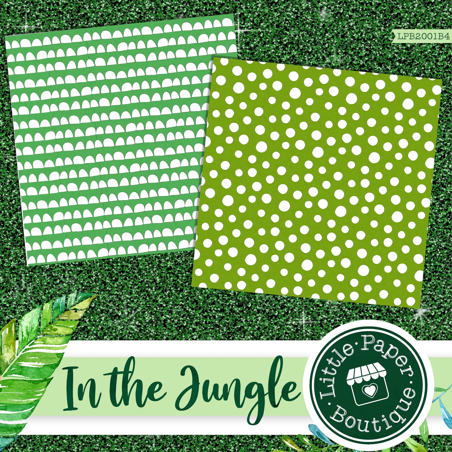 Green Digital Paper Pack Polka Dots Stripes Background St. - Etsy