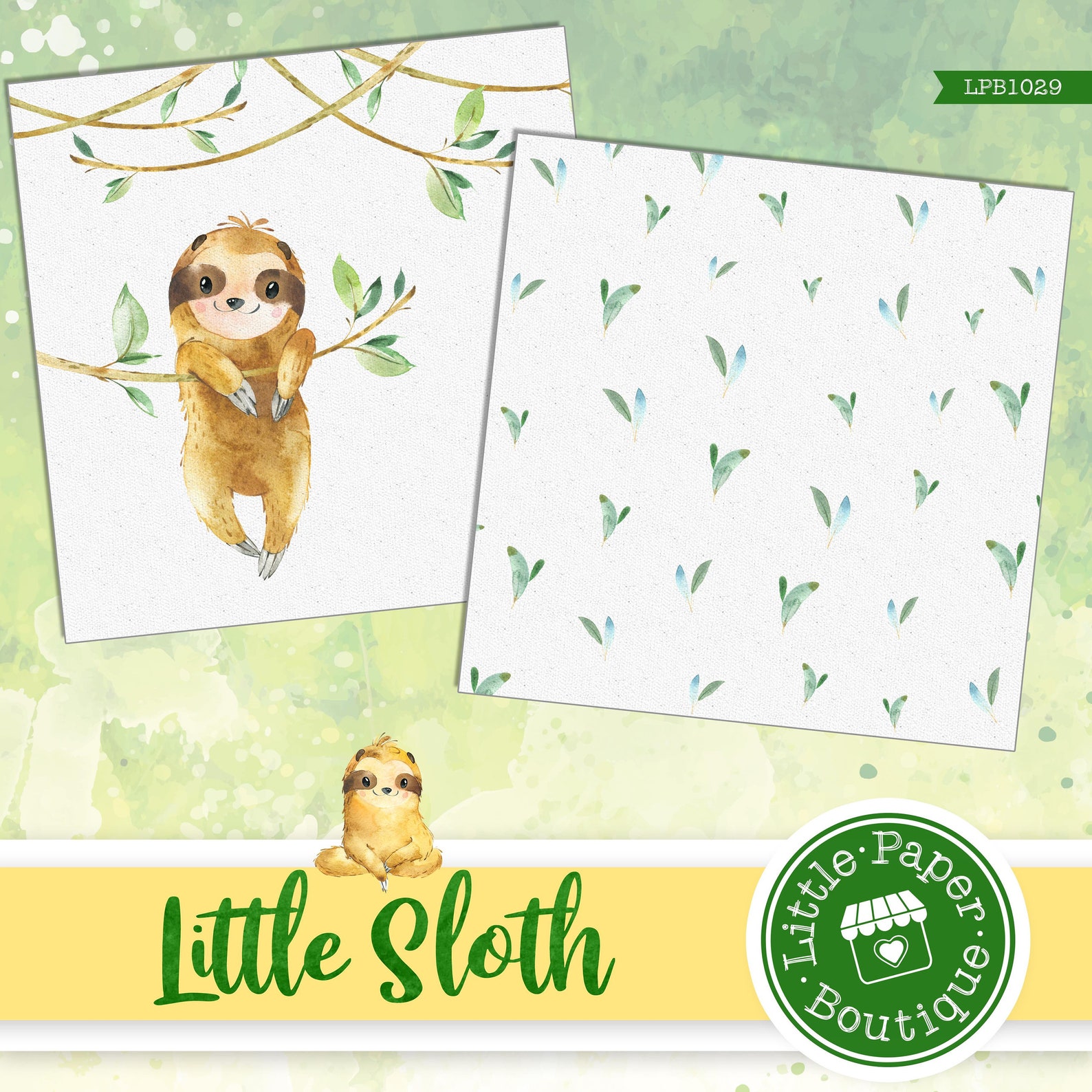Sloth Boy Digital Papers Sloth Party Animal for Birthday | Etsy