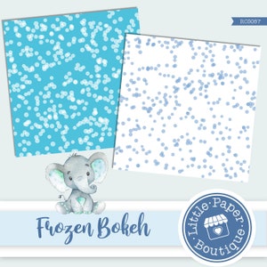 Luxury Frozen Digital Paper, Blue Bokeh Scrapbook Paper, Bokeh Blue ...