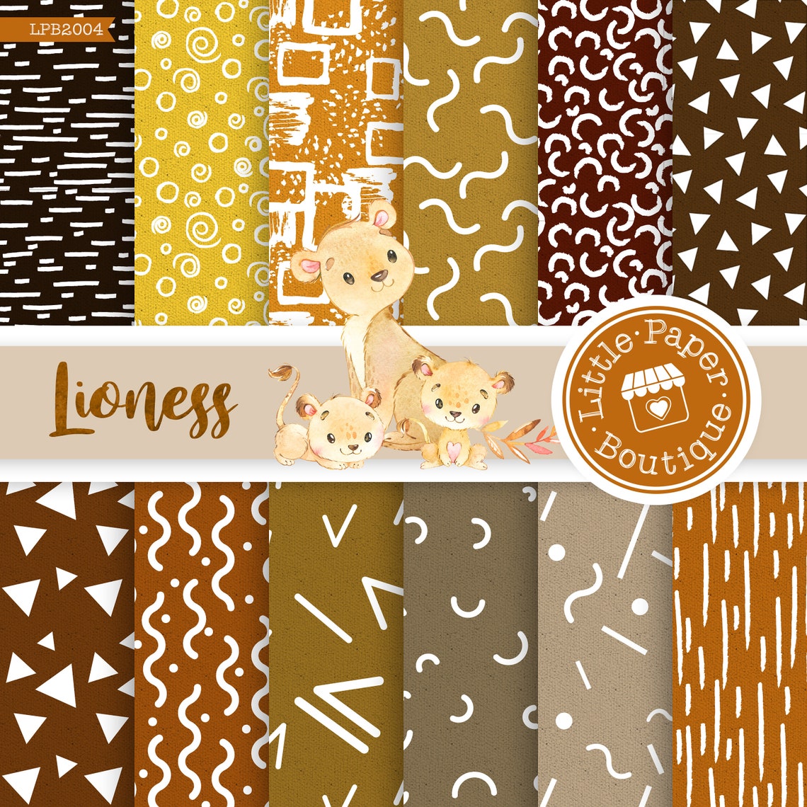 King of the Jungle Digital Paper,lion King Scrapbook Papers,africa Lion ...
