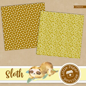 Sloths Digital Papers, Cute Sloths, Sloths Pattern, Summer Digital ...