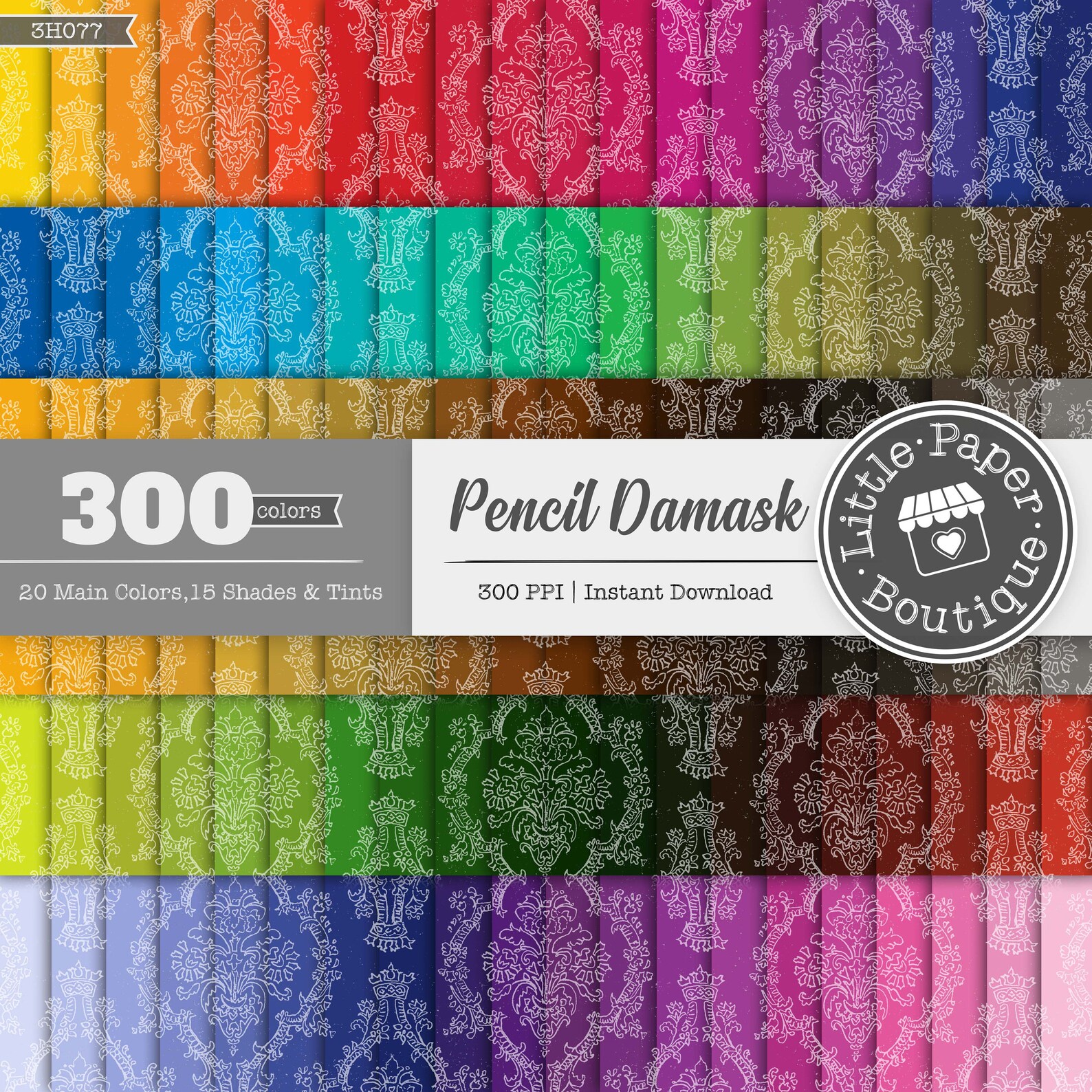 300 Damask Digital Paper Elegant Wedding Digital Paper | Etsy