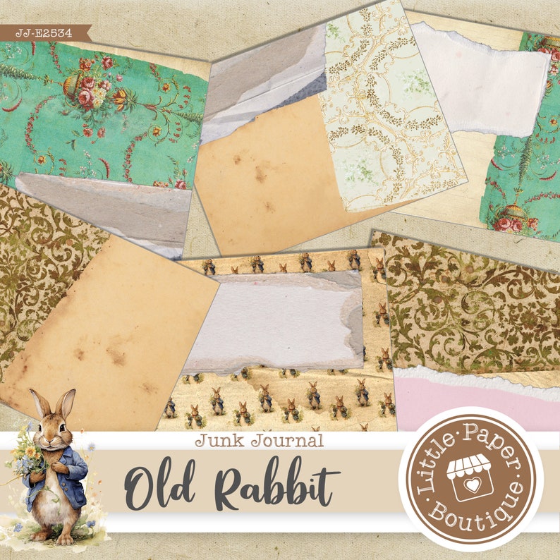 Peter Rabbit by Beatrix Potter Digital Junk Journal Kit (FULL KIT) With ...