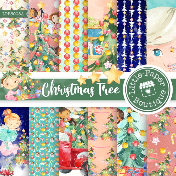 Christmas Digital Paper Holiday Scrapbook Papers Snowflake | Etsy