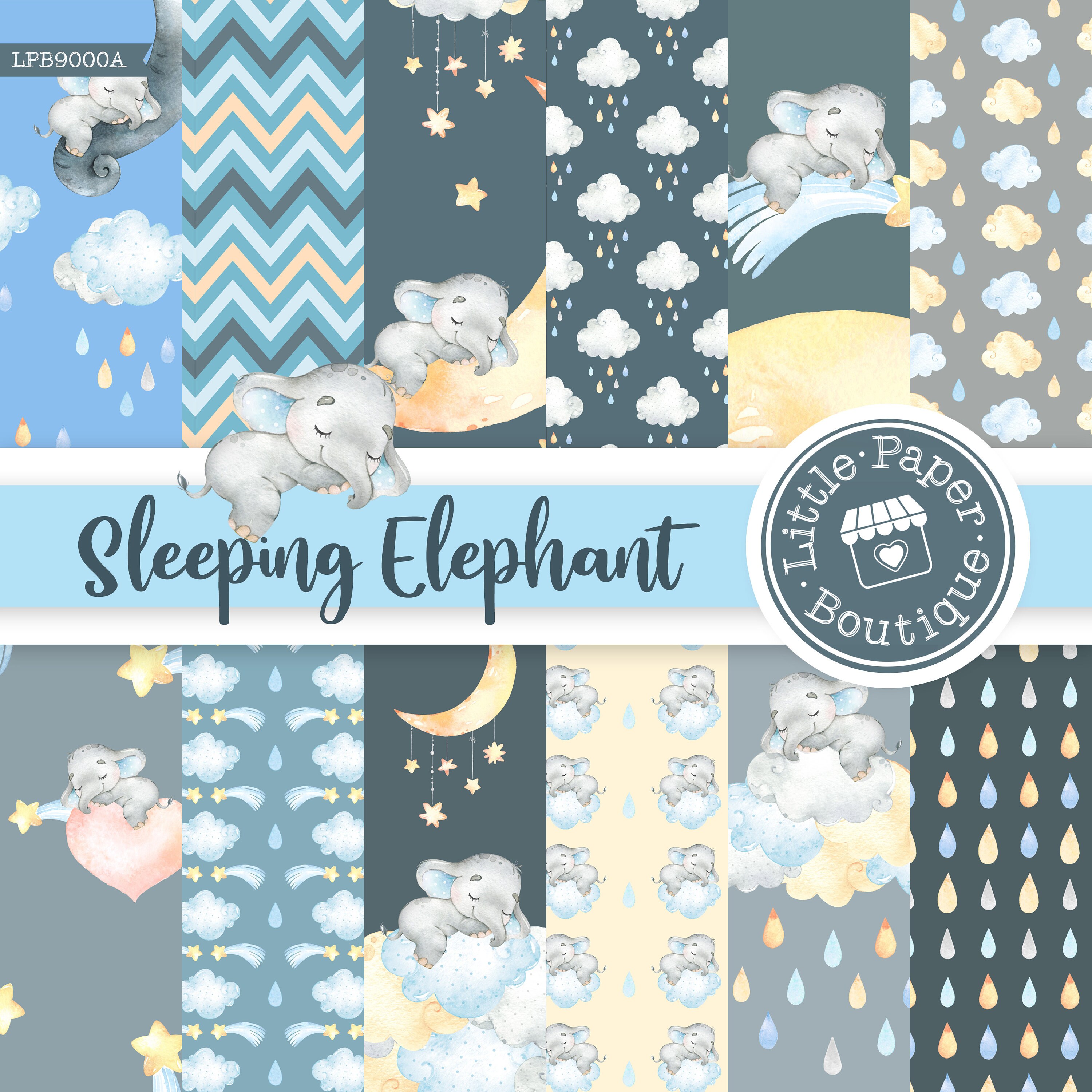 Baby Boy Digital Paper Baby Shower Scrapbook Blue & Grey | Etsy