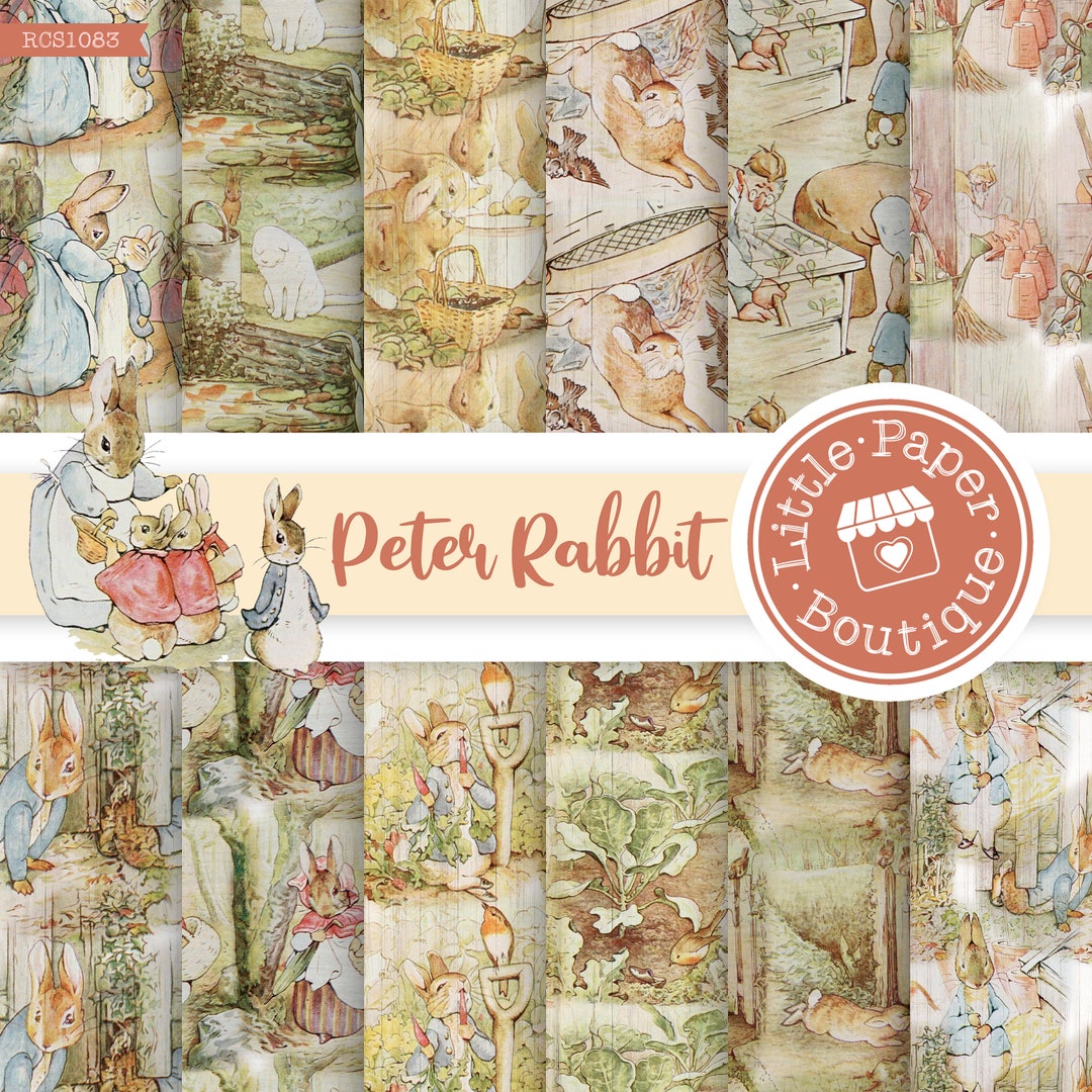 SEAMLESS Peter Rabbit by Beatrix Potter Digital Backgrounds A4 & Letter ...
