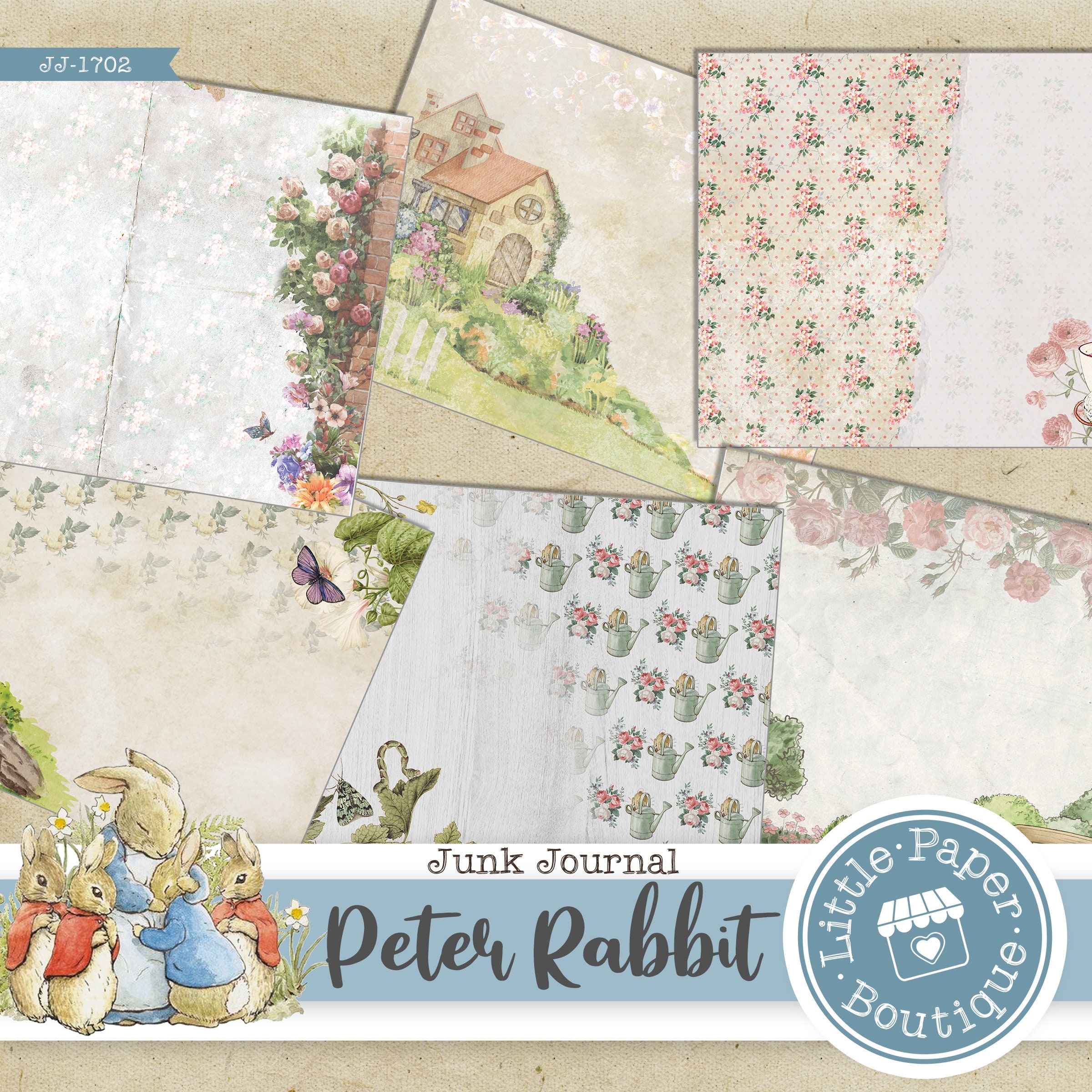 Peter Rabbit by Beatrix Potter Digital Junk Journal Kit FULL - Etsy UK