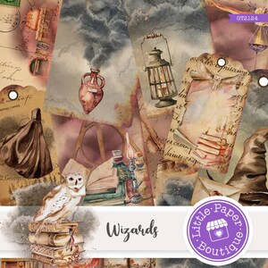 The Wizarding World Magical Digital Gift Tags Printable, Vintage ...