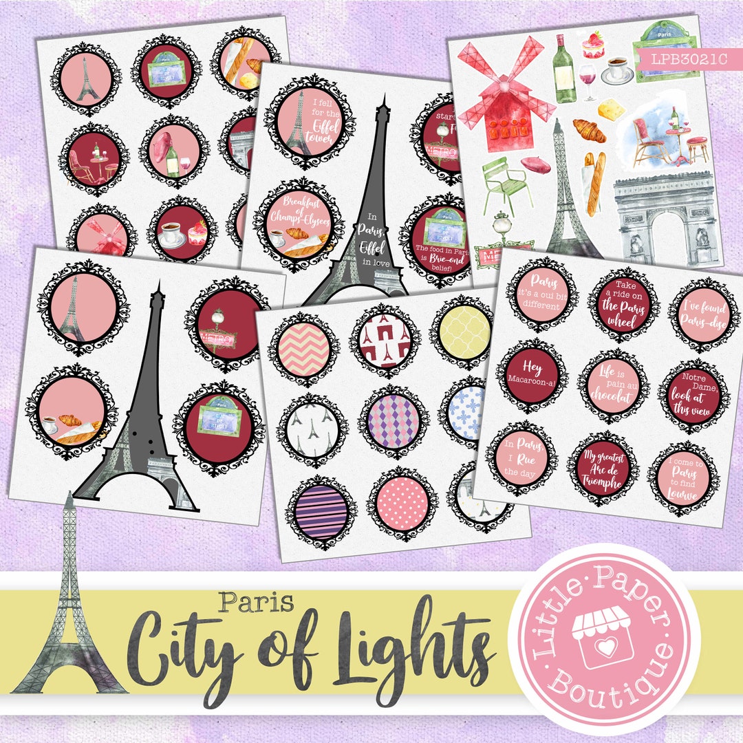 I Love Paris Paris Digital Paper, Eiffel Tower Printable Digital ...