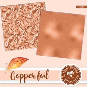 Copper Digital Paper Copper Foil Paper Backgrounds Set of 12 Jpgs of ...