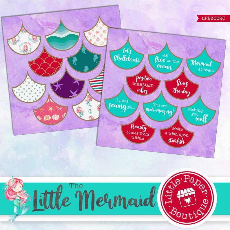 The Little Mermaid Digital Paper Princess Ariel Scrapbook - Etsy