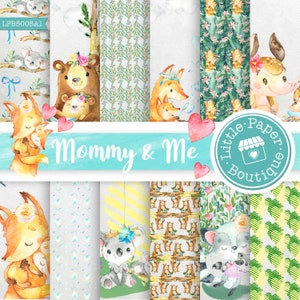 Baby Boy Baby Girl Digital Paper Mother and Baby Mommy and - Etsy