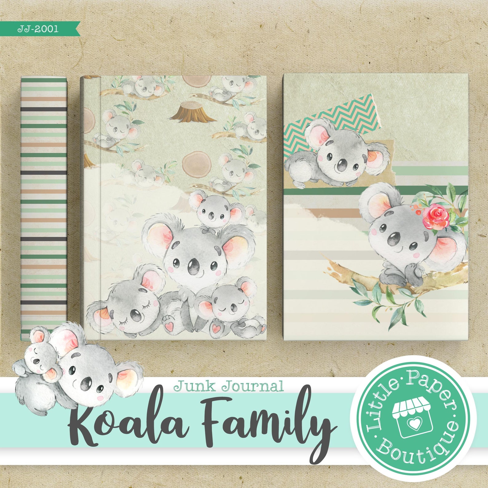 Koala Family Digital Junk Journal Kit FULL KIT Australian | Etsy