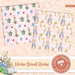 SEAMLESS Peter Rabbit by Beatrix Potter Digital Backgrounds A4 & Letter ...