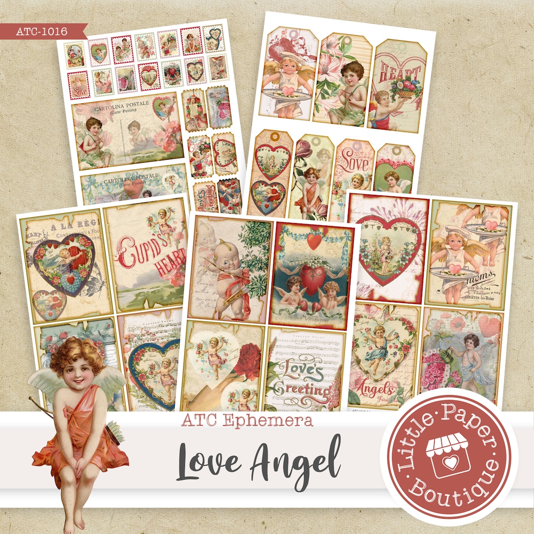 Valentine Love Junk Journal Kit, Printable, Valentine ATC Vintage ...