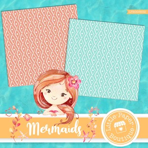 The Little Mermaid Digital Paper Princess Ariel Scrapbook - Etsy