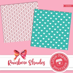 Bright Rainbow Digital Paper Set - Rainbow Patterned Paper, Polka ...