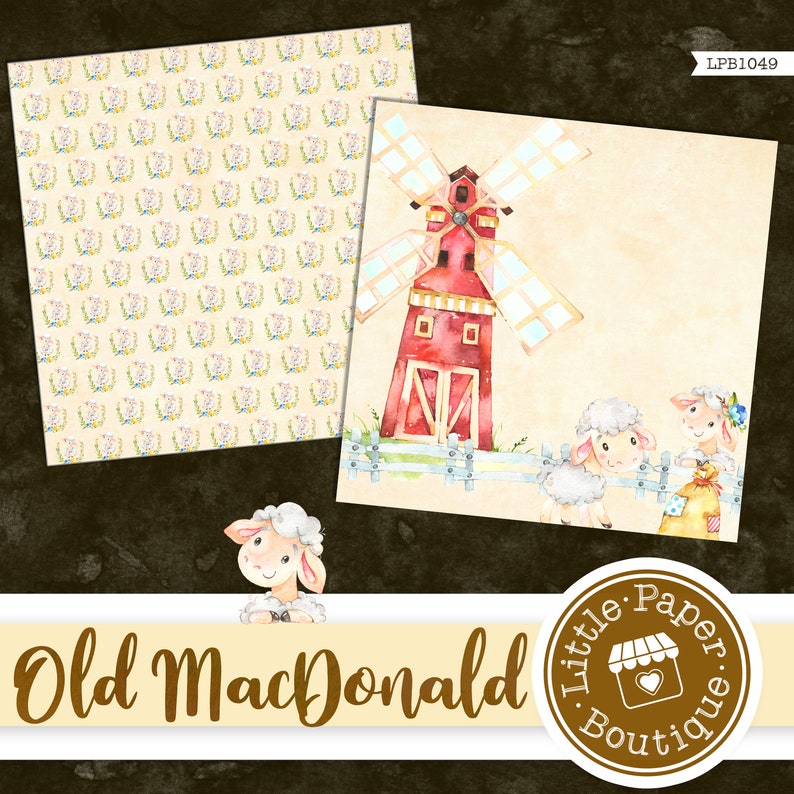 Red Barn Digital Papers Farm Digital Papers Animal Papers | Etsy