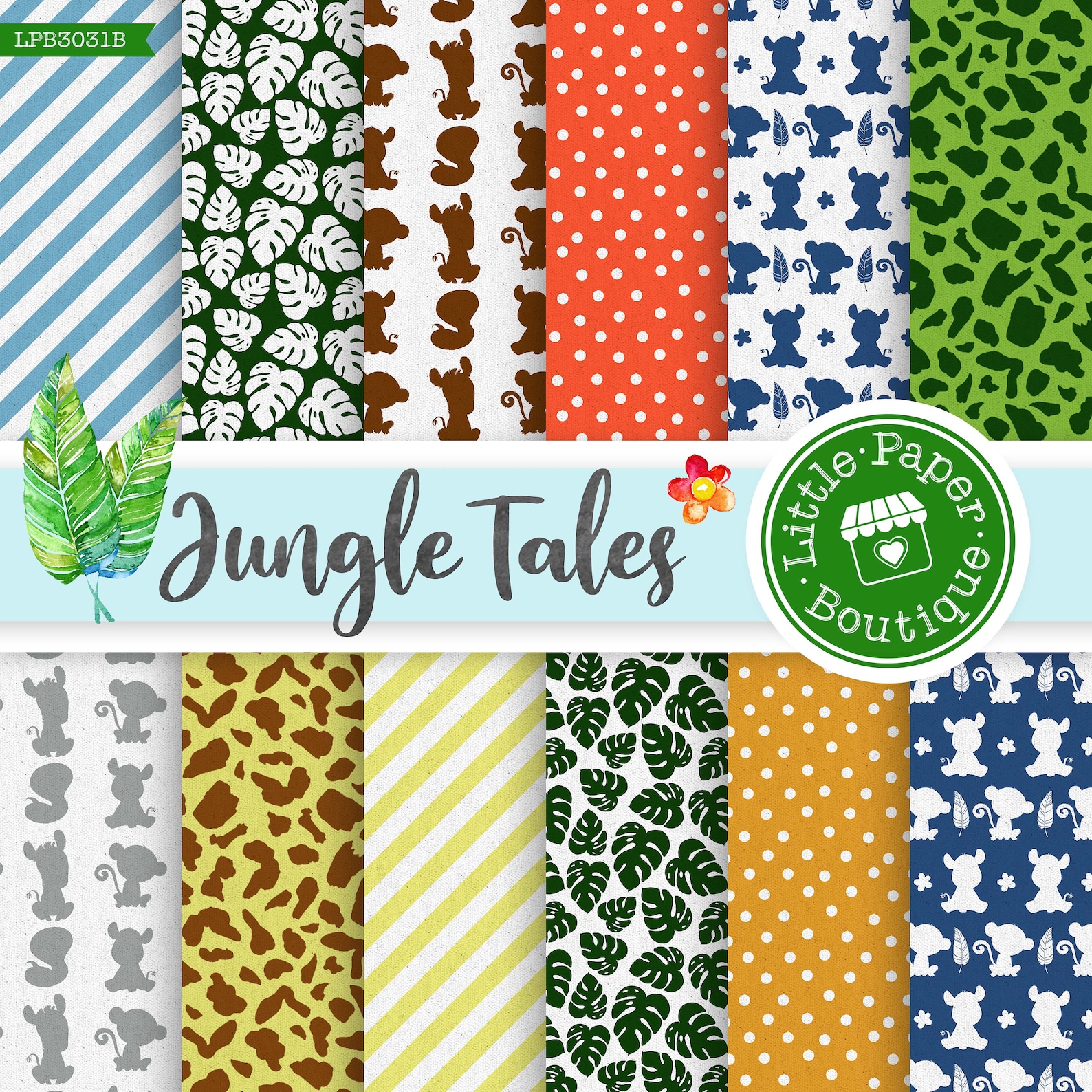 Safari Digital Papers Pack Printable Sheets Scrapbooking - Etsy