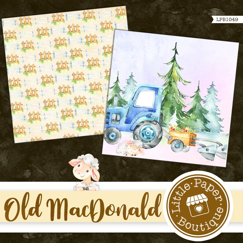 Red Barn Digital Papers Farm Digital Papers Animal Papers | Etsy