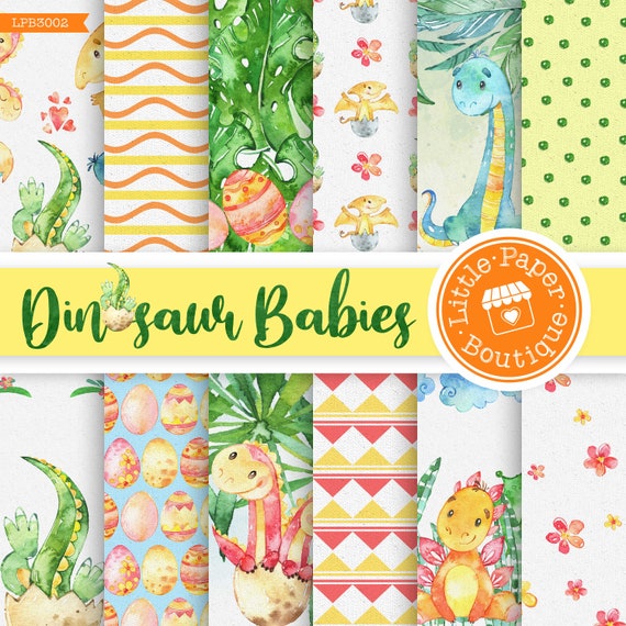 Dinosaur Digital Paper Jurassic Scrapbook Papers Dinosaurs - Etsy