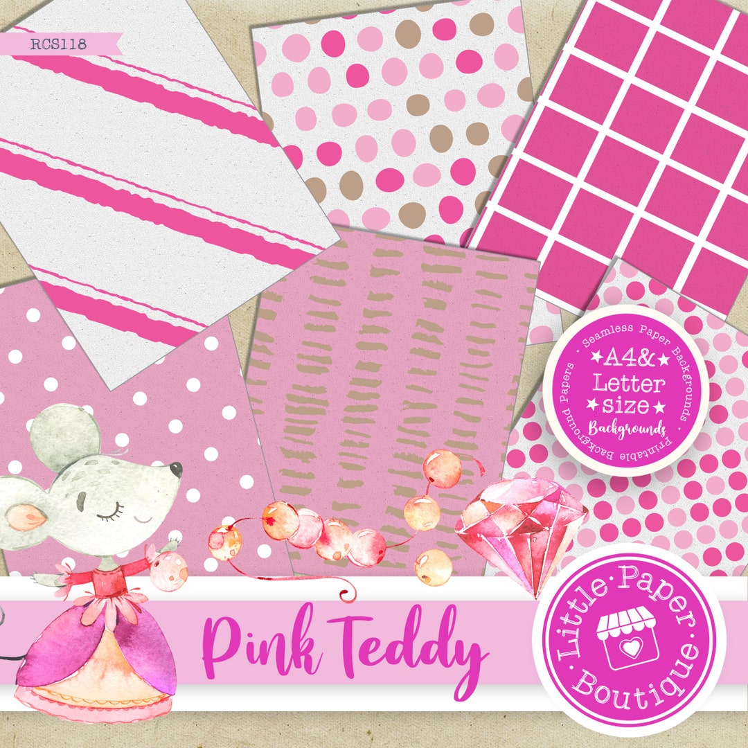 SEAMLESS A4 Letter Pink and Purple Printable Digital Papers With ...