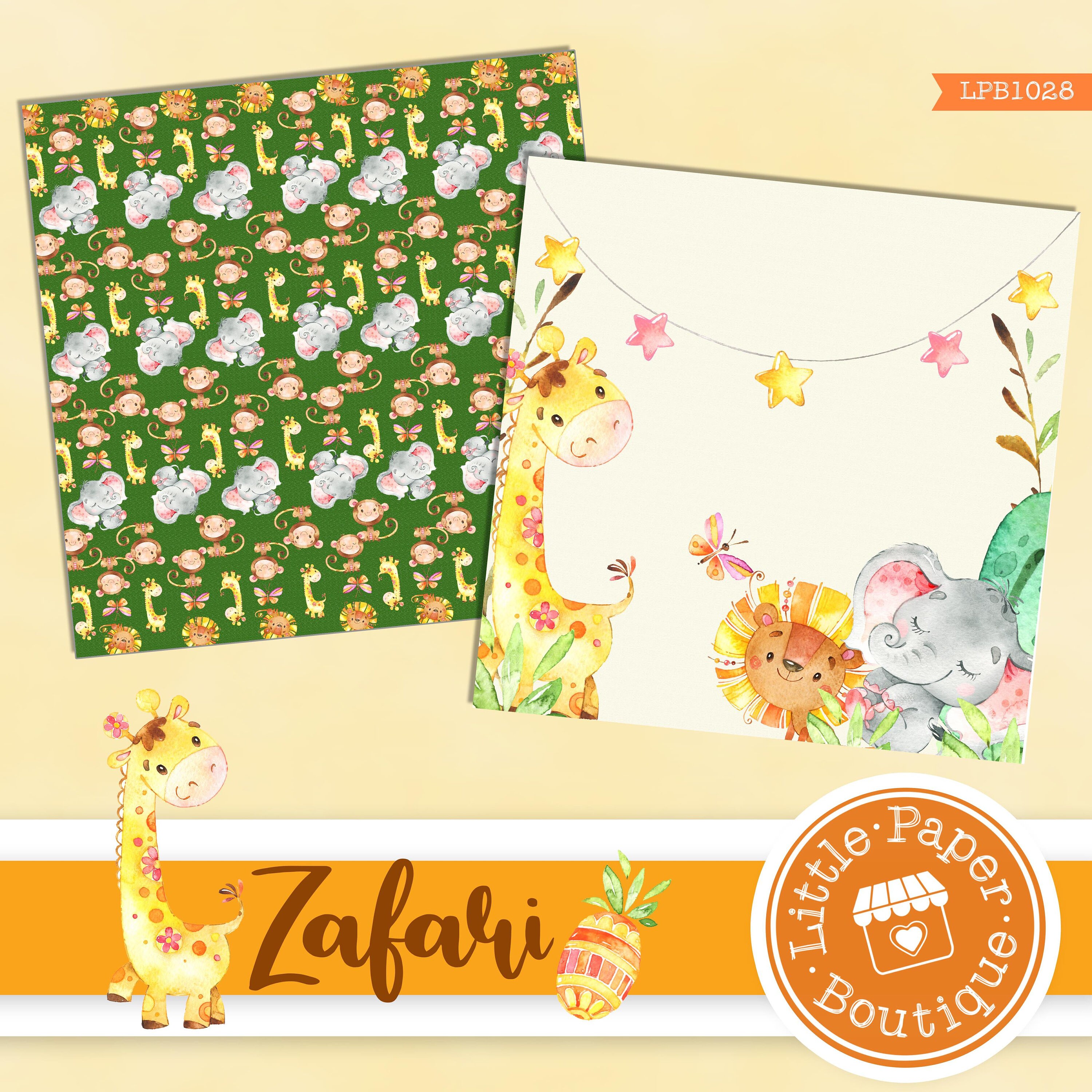 Safari Zoo Digital Paper Zoo Scrapbook Paper Zoo Animals | Etsy