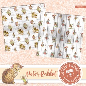 SEAMLESS Peter Rabbit by Beatrix Potter Digital Backgrounds A4 & Letter ...