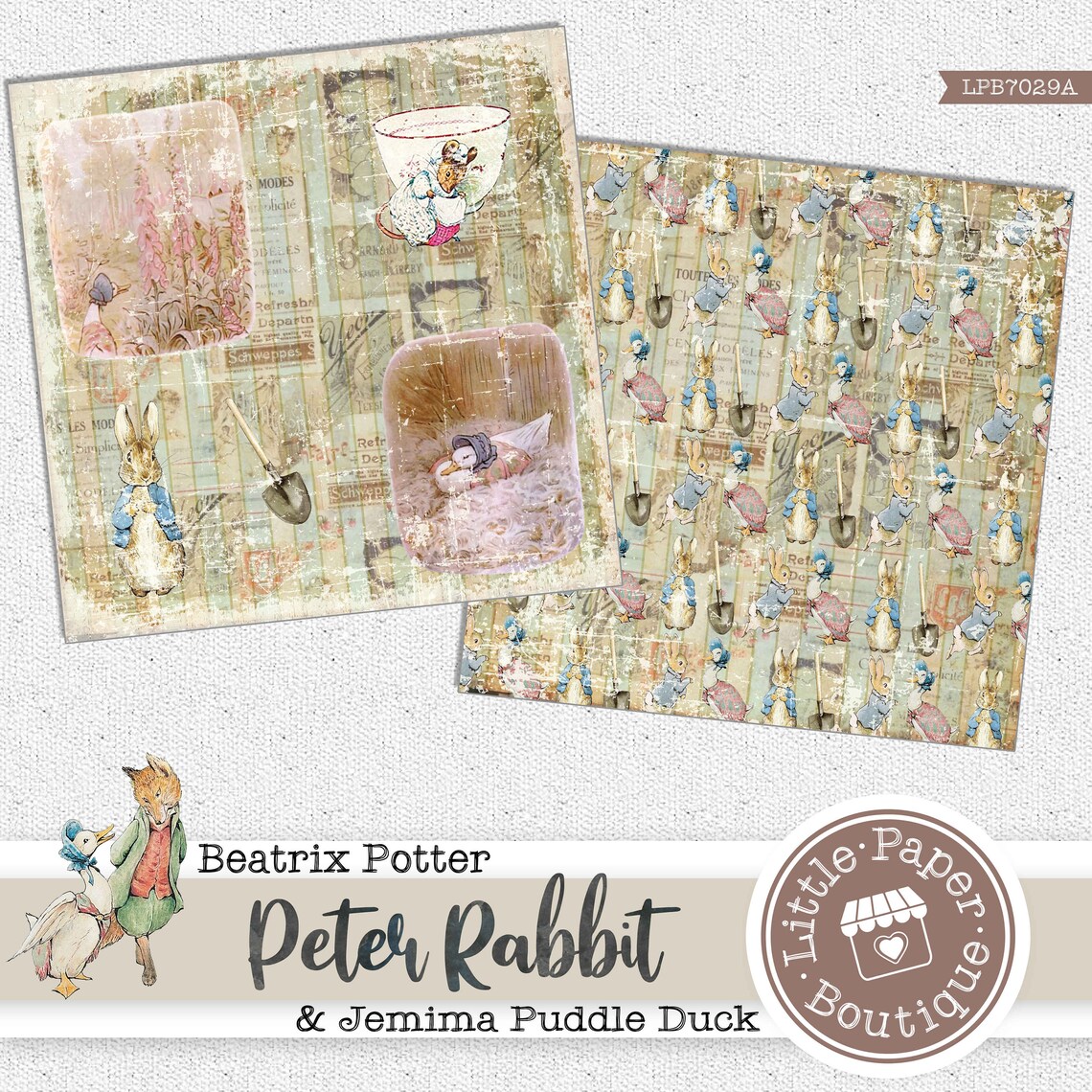 Peter Rabbit Paper Pack Beatrix Potter Digital Paper - Etsy