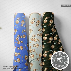 Otter Scrapbook Papers,watercolor Otters,cute Otters and Sea Creatures ...