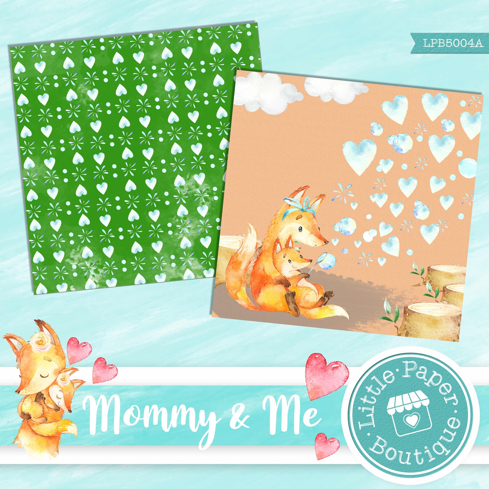 Baby Girl Digital Paper Mother and Baby Mommy and Me Digital - Etsy