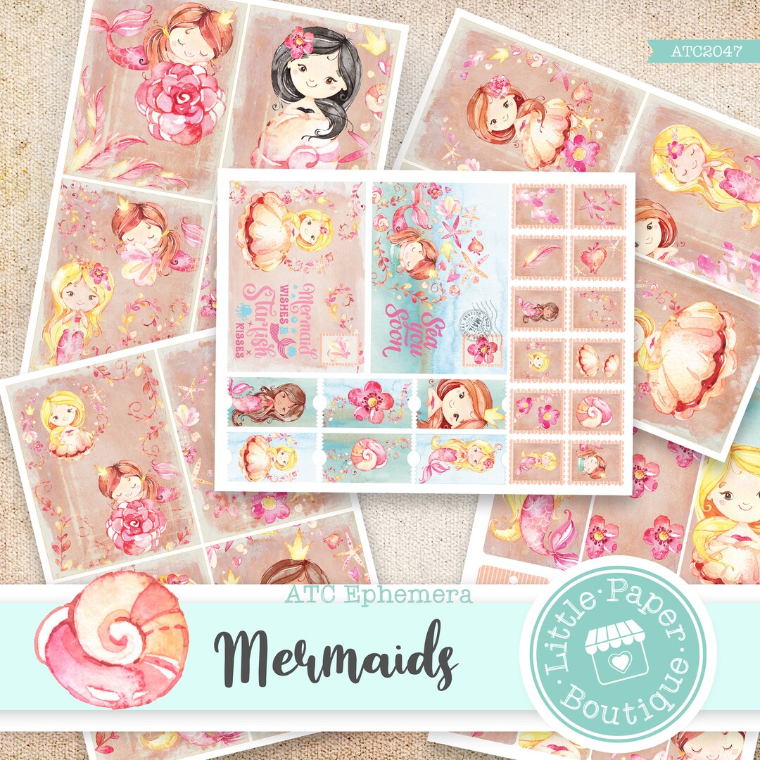 The Little Mermaid,mermaid,ariel Paper,princess Ariel ATC Vintage ...