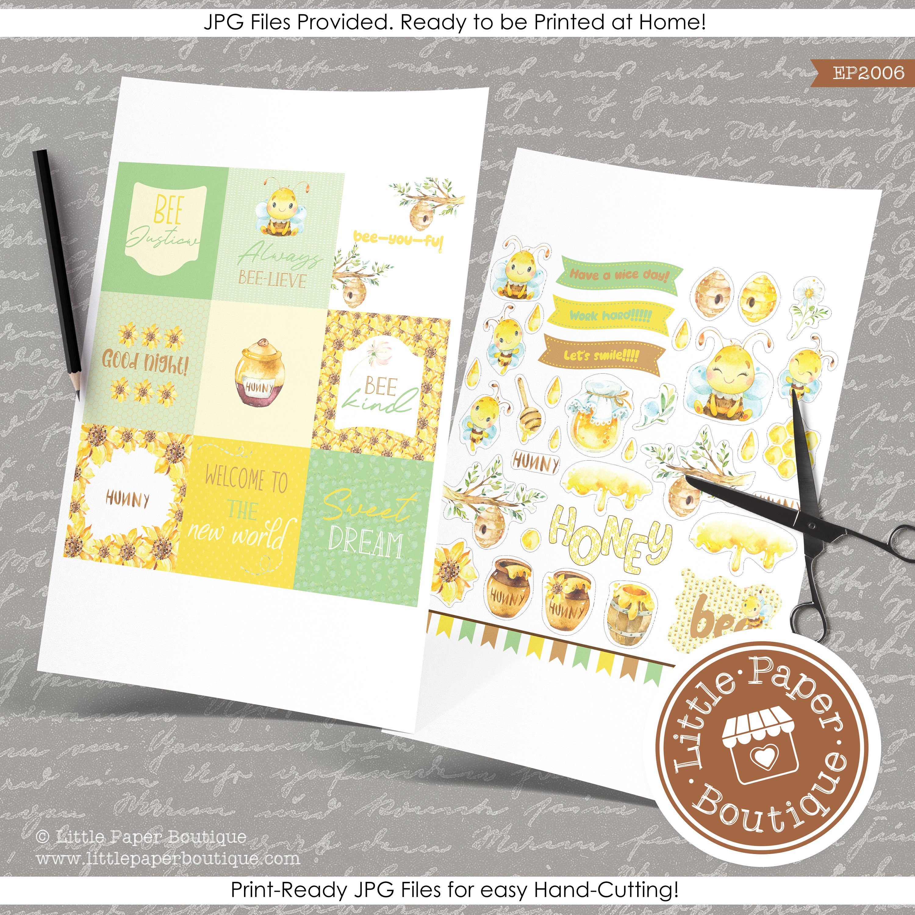Honey Bee Paper Pack, Honey Bee, Digital Paper, Printable Paper ...