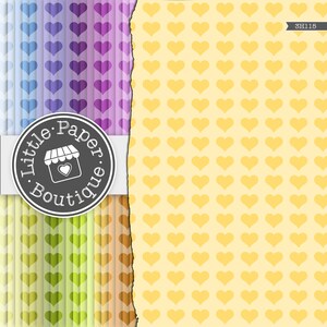 Scrapbooking Hearts Digital Paper, All Colors Heart Rainbow Printable ...
