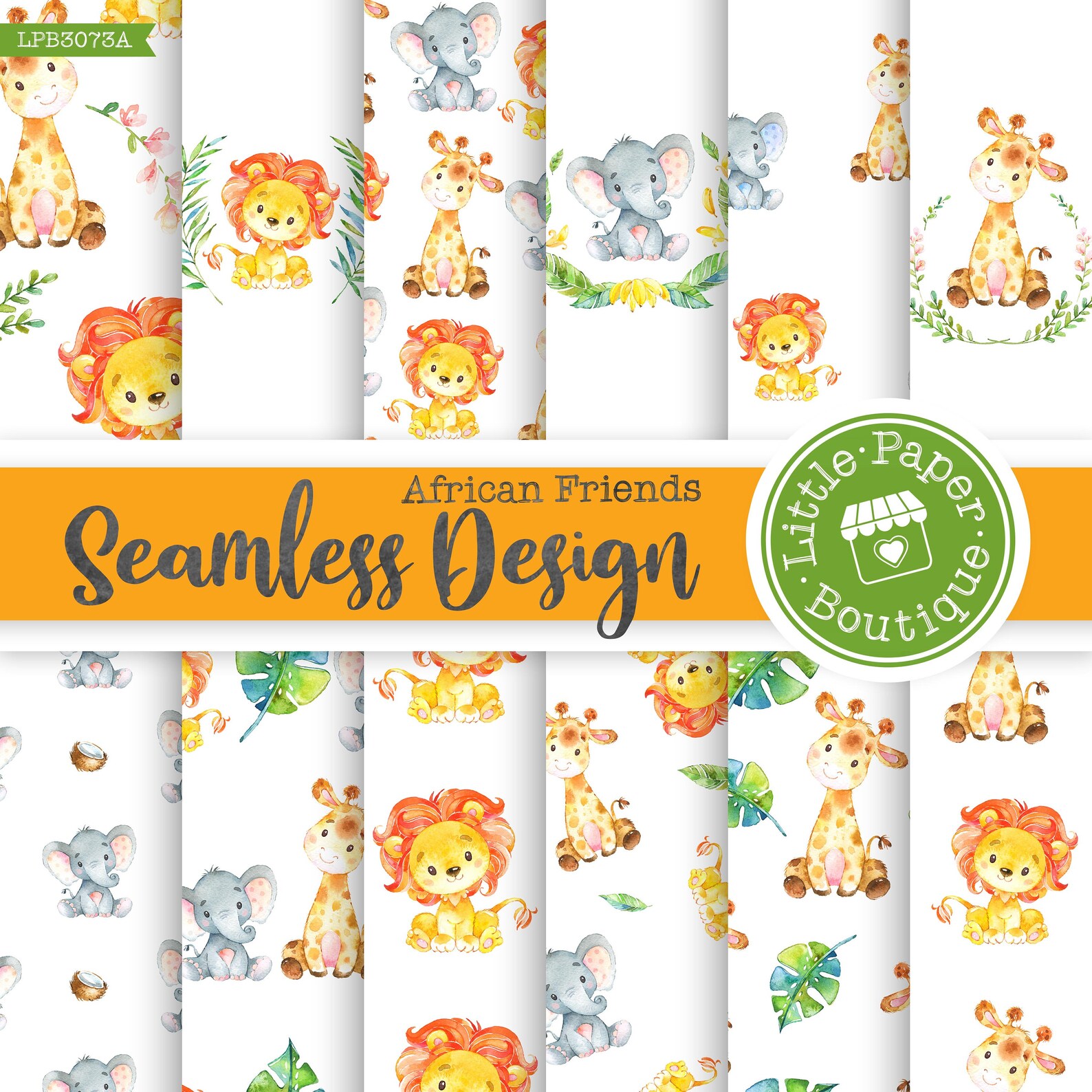 Safari Digital Papers Pack Printable Sheets Scrapbooking | Etsy