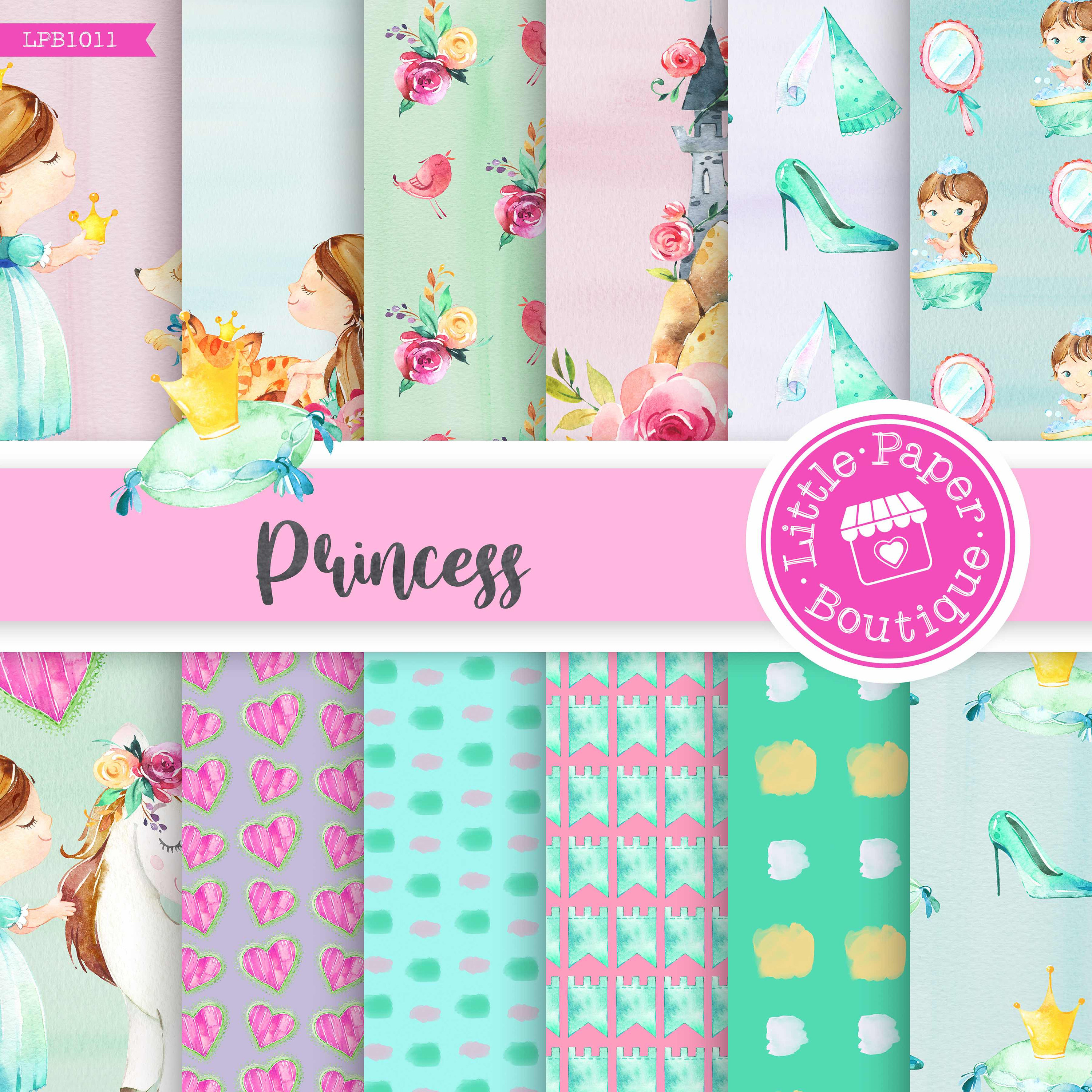 Princess Digital Paper Princess Printable Paper Princess - Etsy