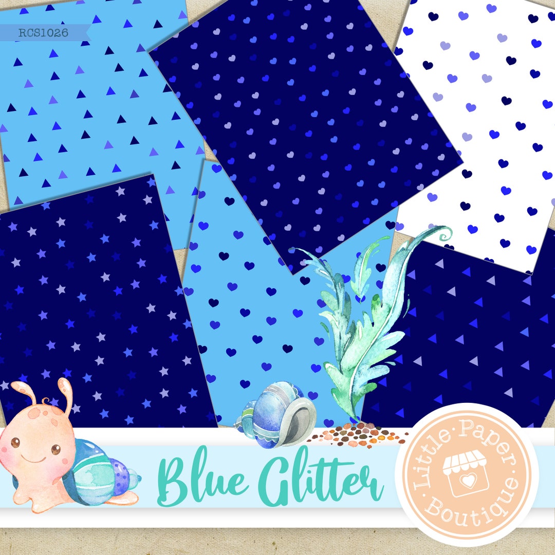 Seamless Blue Glitter Digital Paper Clip Art. Glitter Backgrounds ...