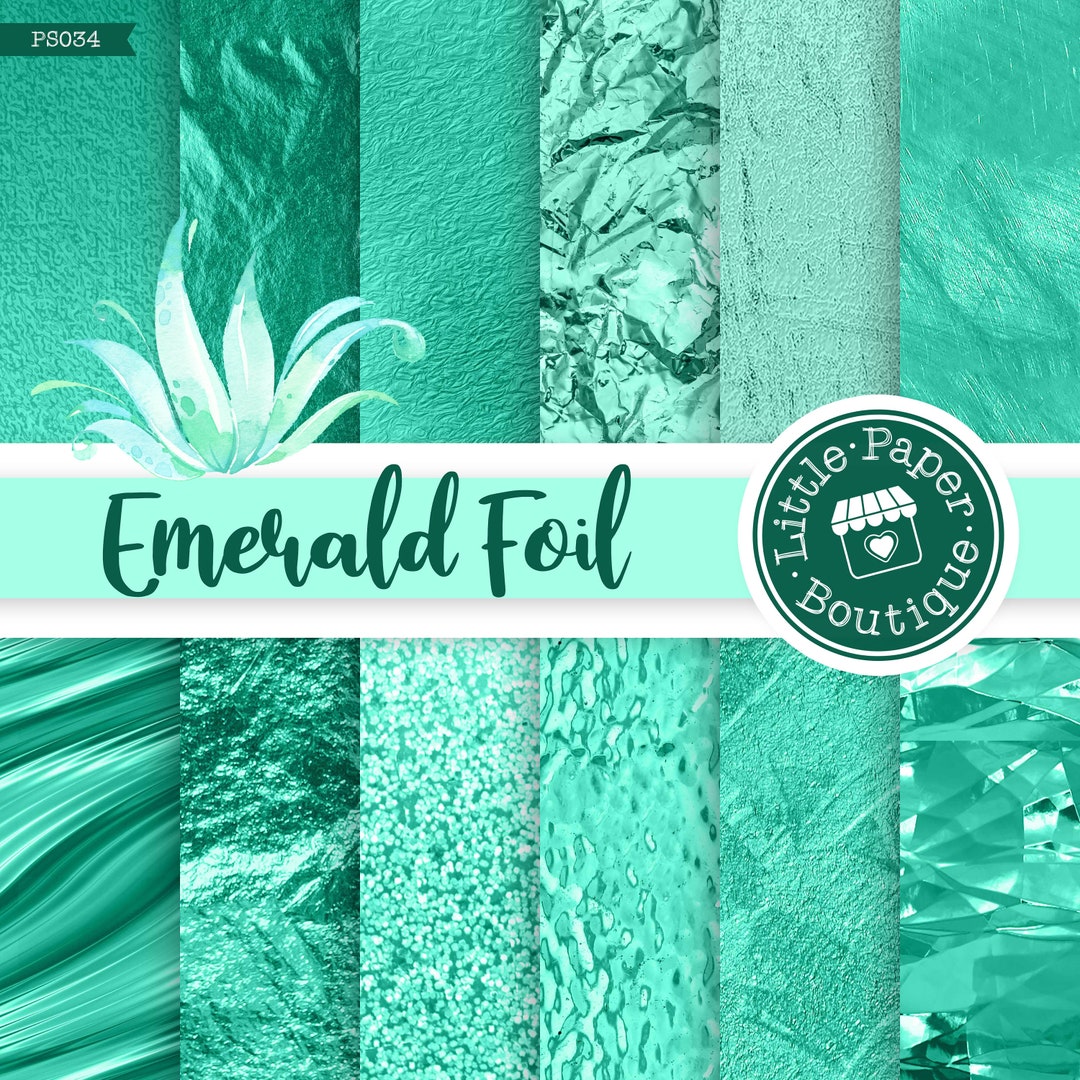 Emerald Digital Paper Emerald Foil Paper Backgrounds Set of 12 Jpgs of ...