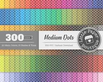 Tiny Polka Dot Digital Paper 100 Rainbow Colors Small Polka Dots Dotted ...