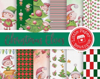 SALE Christmas Digital Paper Red and Green Christmas Digital Paper ...