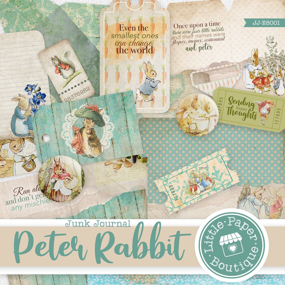 Peter Rabbit by Beatrix Potter Digital Junk Journal Elements - Etsy