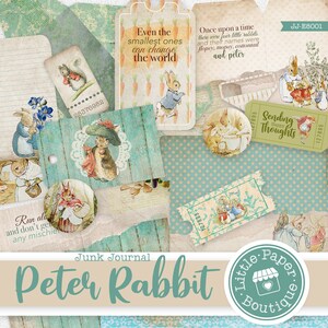 Peter Rabbit by Beatrix Potter Digital Junk Journal Elements Clipart ...