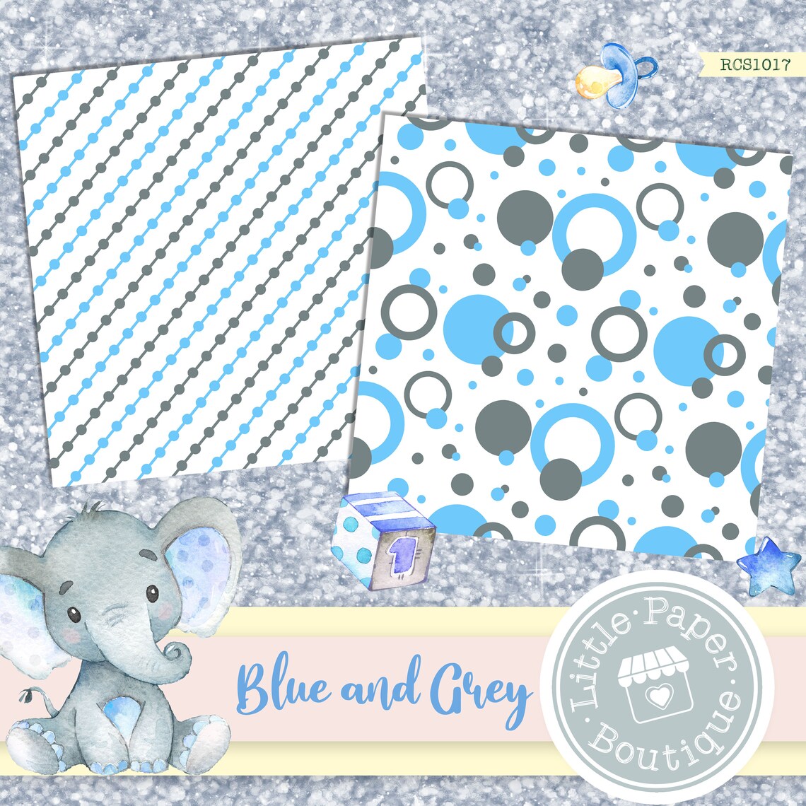 Baby Blue Digital Paper, Blue, Grey, Baby Boy, Digital Paper, Scrapbook ...