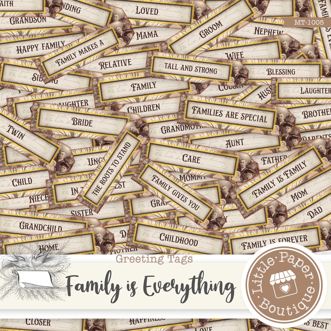 Junk Journal Labels, Quotes, Family Words, Printable Digital Collage ...