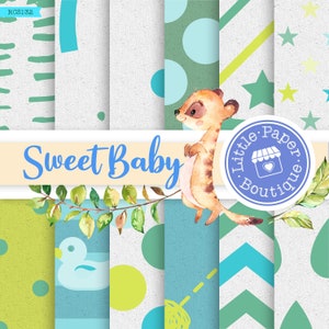 Seamless Baby Blue Digital Paper, Blue, Grey, Baby Boy, Digital Paper ...