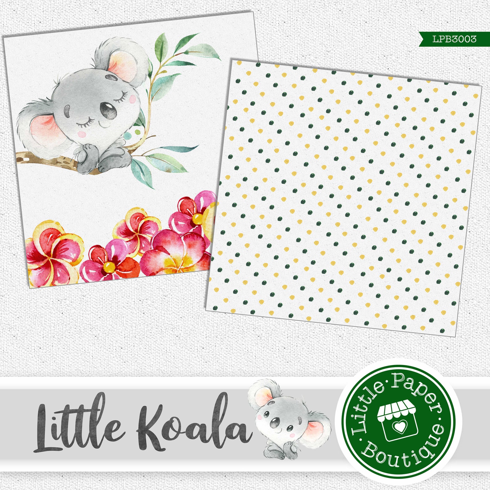 Koala Digital Paper Koala Patterns Design Your Own Birthday | Etsy