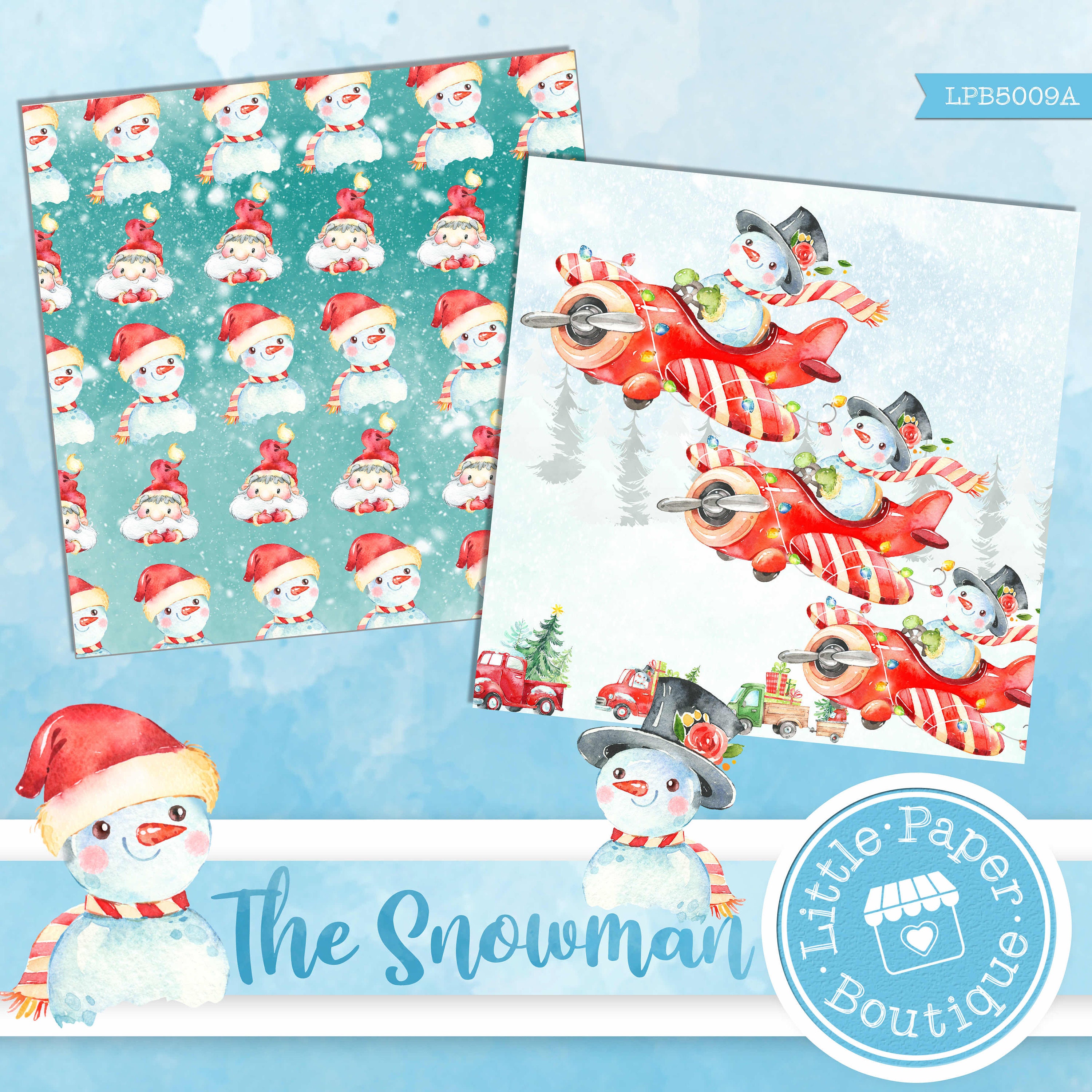 Snowman Digital Paper Snowman Digital Paper Snowflake - Etsy